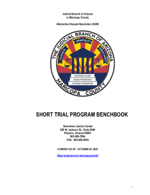 Fillable Online superiorcourt maricopa SHORT TRIAL PROGRAM BENCHBOOK ...
