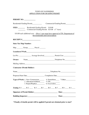 Fillable Online Application for Residential Grading Permit Fax Email Print - pdfFiller