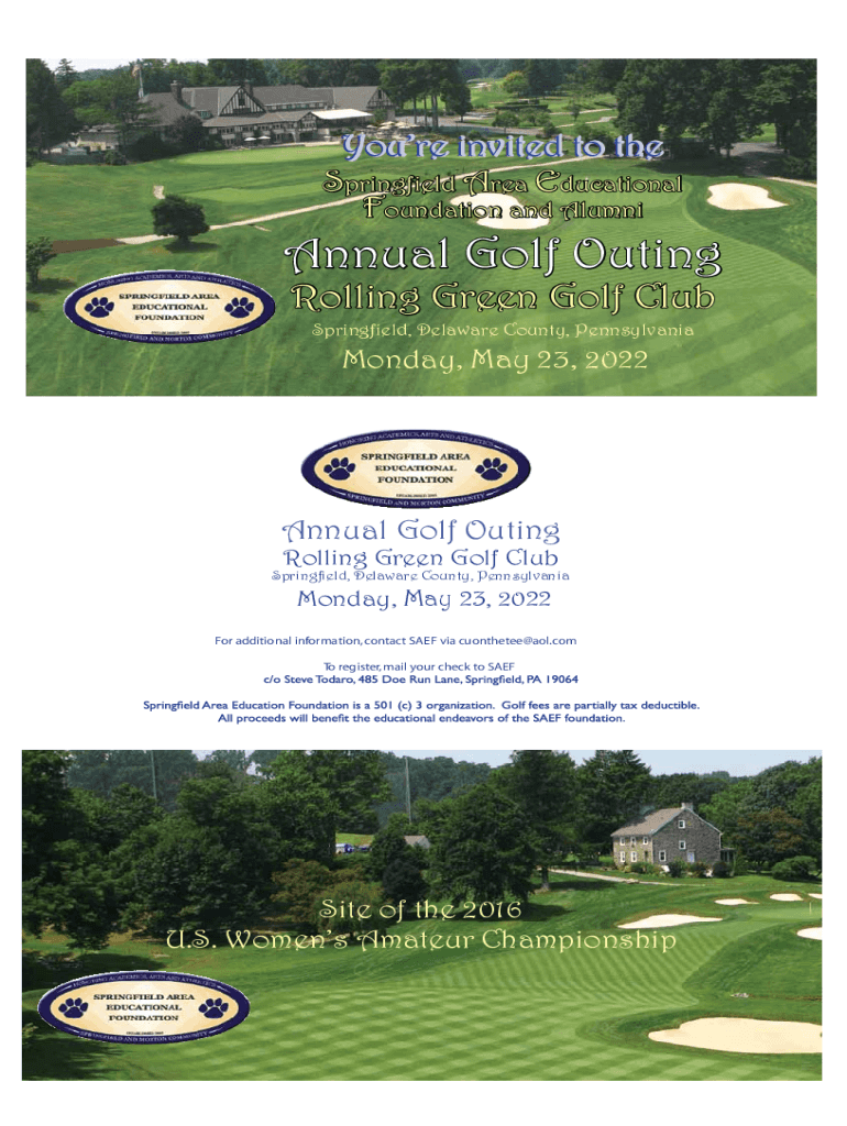 Fillable Online The Golfer's Golf ClubRolling Green Golf Club PA Fax ...