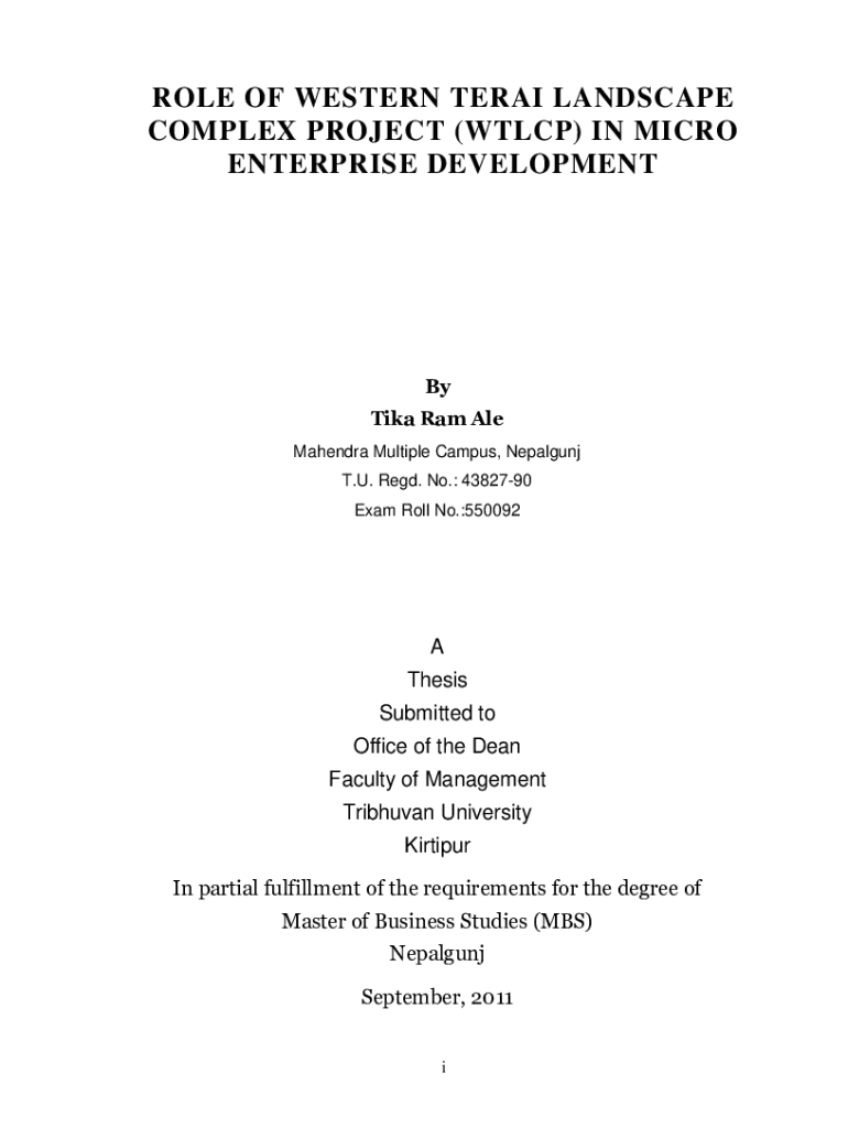 Fillable Online role of western terai landscape complex project (wtlcp ...