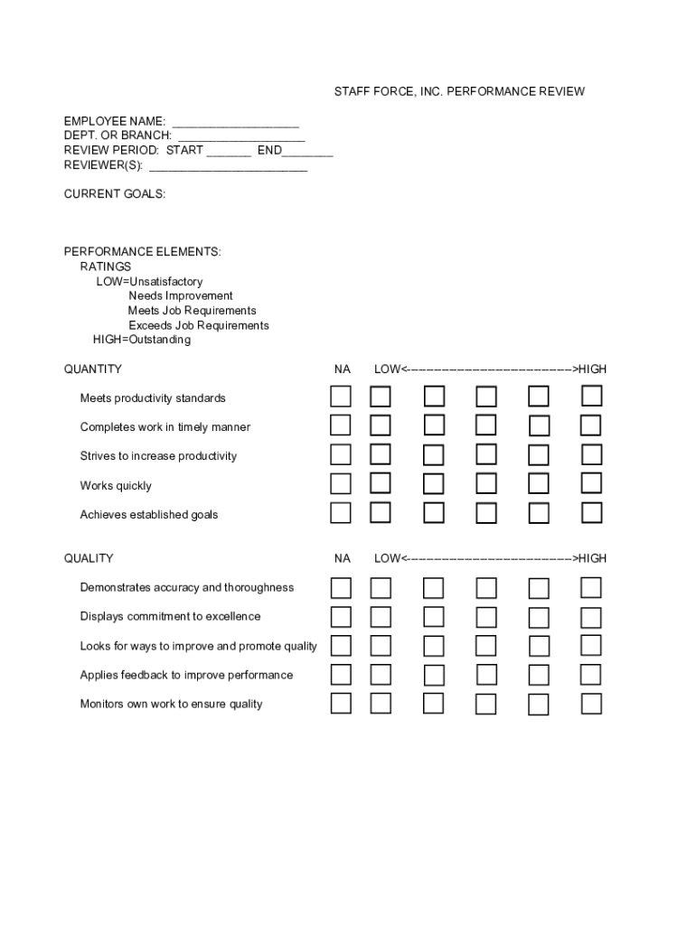 Fillable Online Employee Annual Review Form Fax Email Print - pdfFiller
