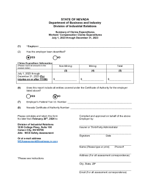 Fillable Online 2024 Nevada Workers' Compensation Actuarial Table and ...