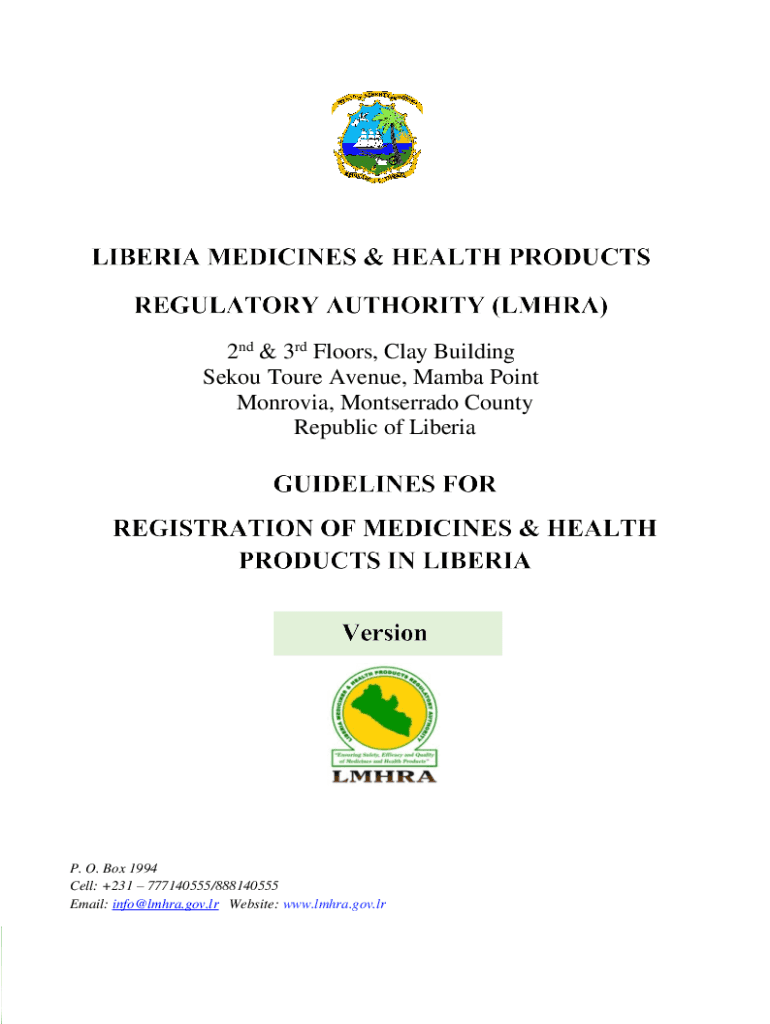 Fillable Online Liberia Medicine Health Regulatory Authority ..::HAK ...