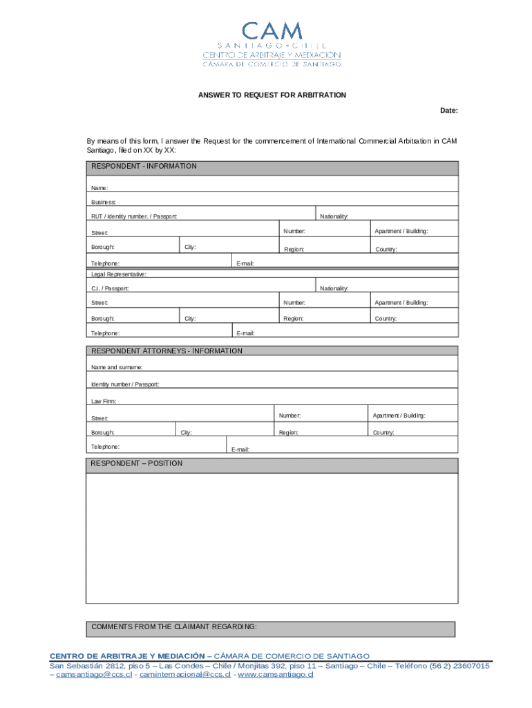 Chile's CAM Santiago Unveils Its First Regulation On ... Doc Template | pdfFiller