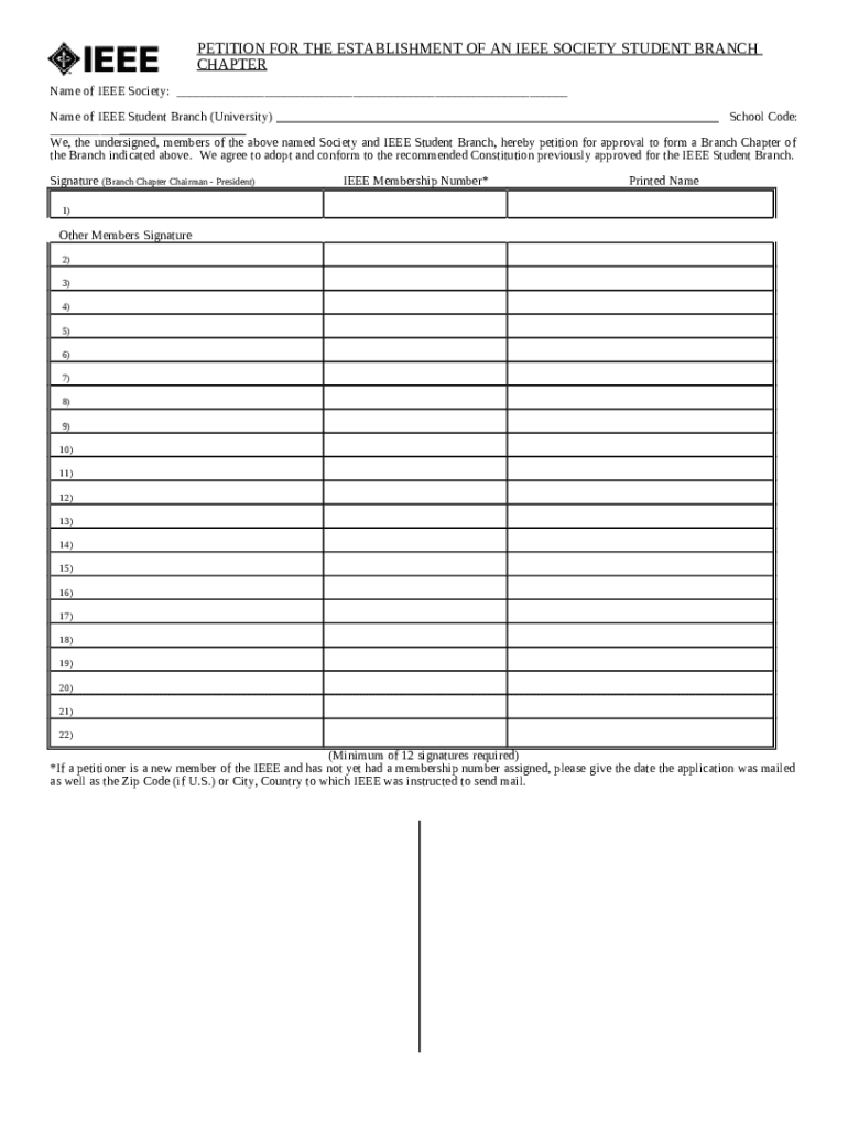 Ination on Creating a New Chapter/Student Branch ... - ewh ieee Doc Template | pdfFiller
