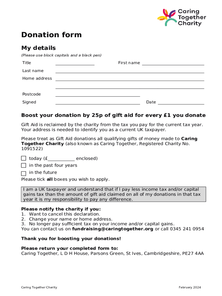 Donation Thrive Doc Template | pdfFiller