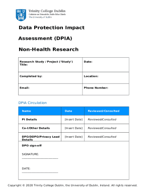Data Protection Impact Assessment - Non-Health Research Doc Template ...