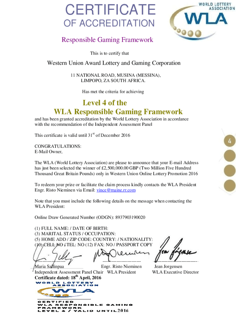 Fillable Online Get Accredited by RG CheckFor Industry Fax Email Print - pdfFiller