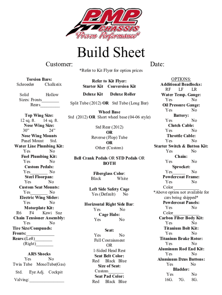 Fillable Online PMP Chassis - Proven Performance ! Fax Email Print ...