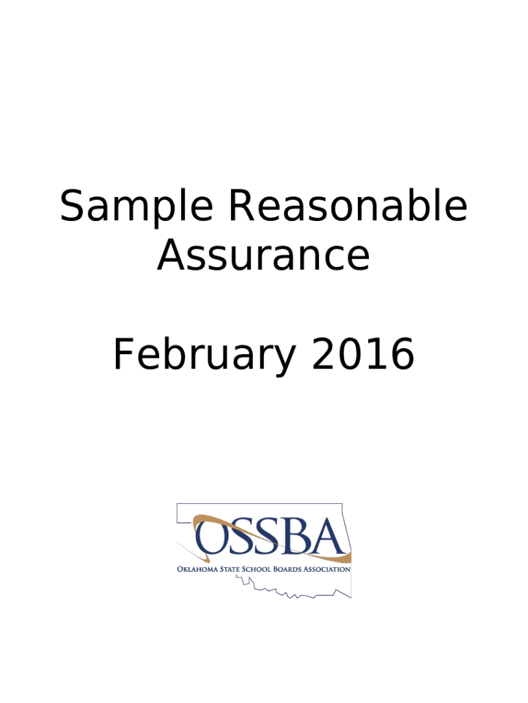 (1) SAMPLE LETTER OF REASONABLE ASSURANCE ... Doc Template | pdfFiller