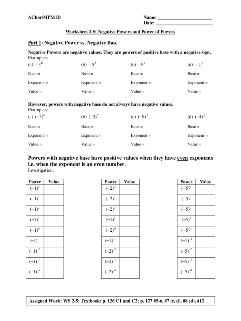 Fillable Online Exponents with Negative BasesMath with Mr. J - YouTube Fax Email Print - pdfFiller