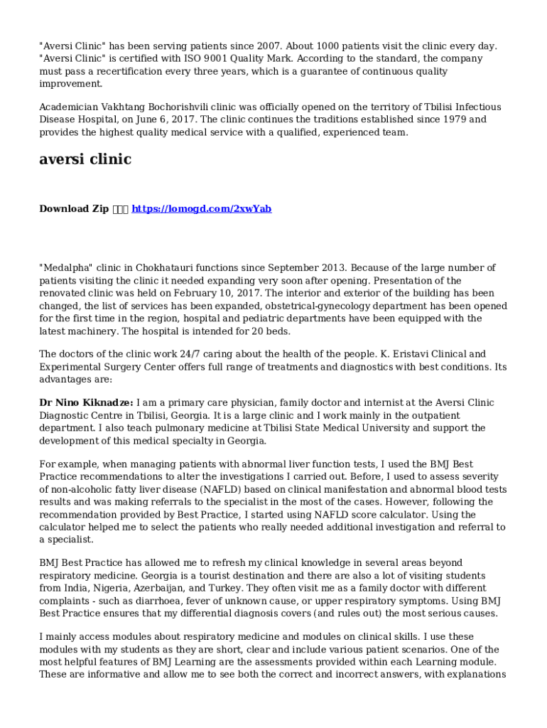 Fillable Online About Us - Aversi Fax Email Print - pdfFiller