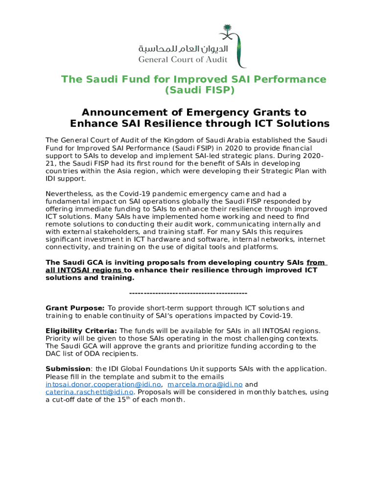 Enhancing SAI resilience with ICT solutions via SAUDI FISP Doc Template ...