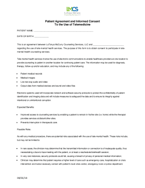 Fillable Online Patient Agreement and Informed Consent To the Use of ...