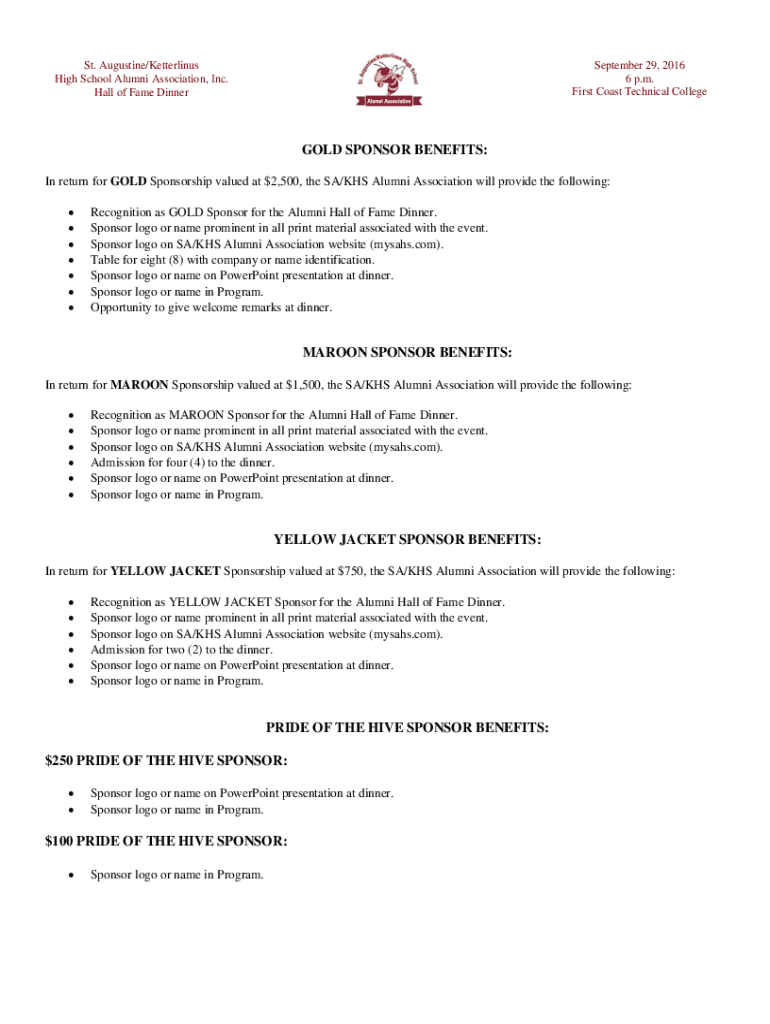 Fillable Online St Augustine Ketterlinus High School Alumni Association Inc Fax Email Print ...