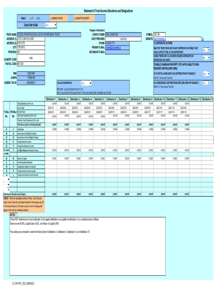 Fillable Online Statement of Trust Income Allocations and Designations ...
