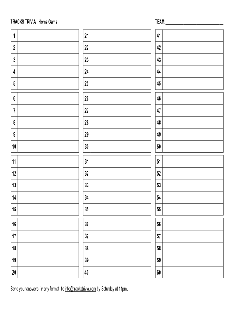 Fillable Online Trivia game template Fax Email Print - pdfFiller