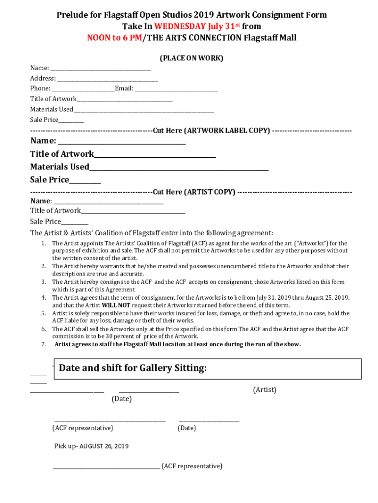 Fillable Online Arts Connection at the Flagstaff Mall picking up where ...