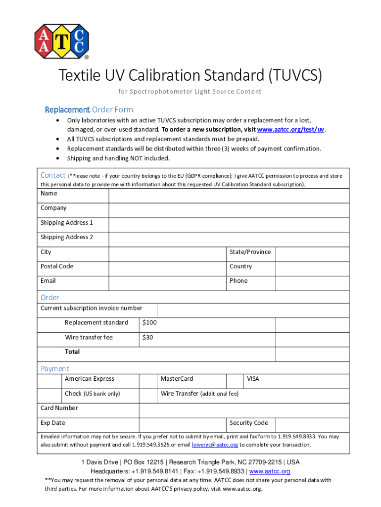Fillable Online members aatcc Liquid standards for spectrophotometer ...