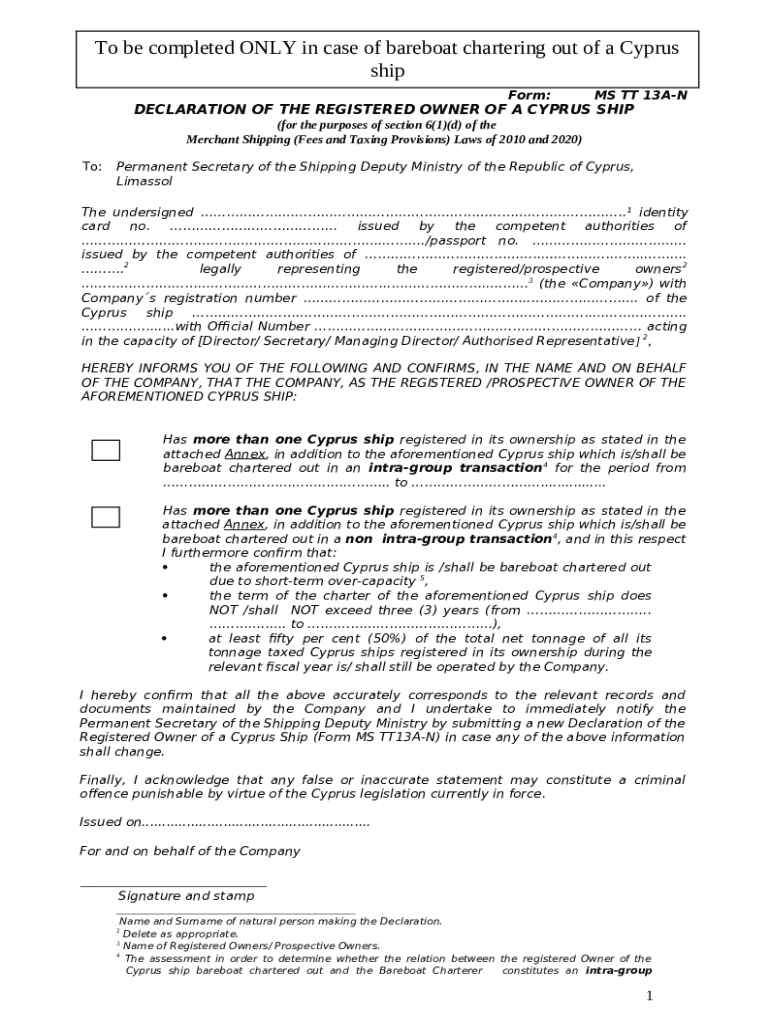 Tonnage Tax System Doc Template | pdfFiller