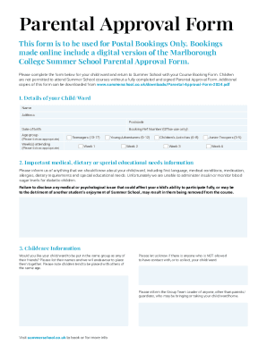 Fillable Online summerschool co Affirmative Parental Consent FormRobert ...