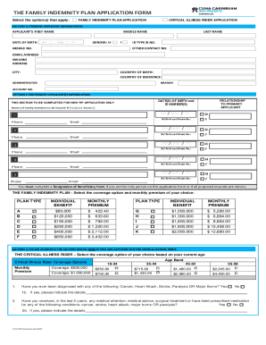 Fillable Online THE FAMILY INDEMNITY PLAN APPLICATION FORM Fax Email ...
