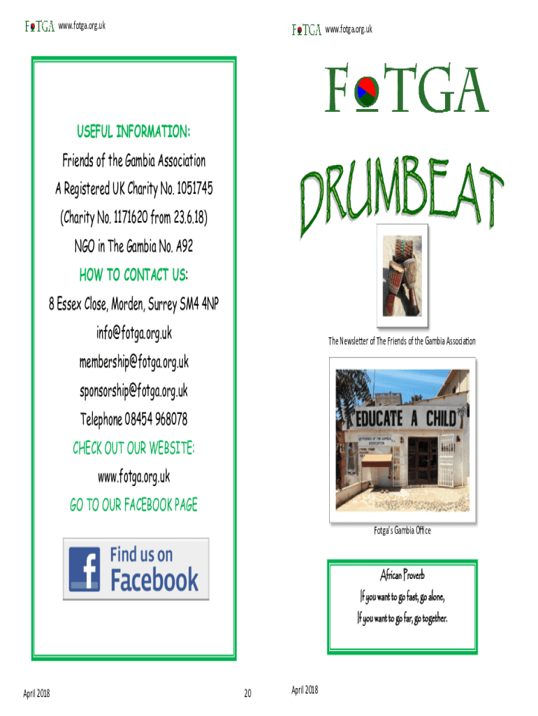 Fillable Online friends of the gambia association cio - Charity ...