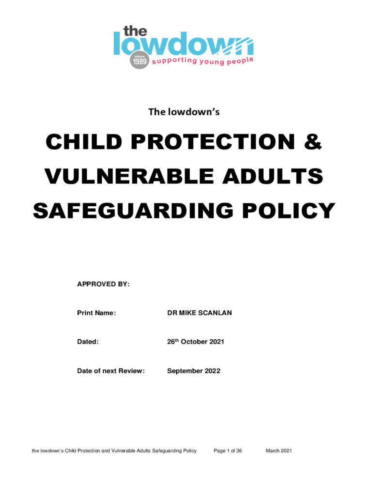 Fillable Online The-Lowdown-Safeguarding-Policy.pdf Fax Email Print ...
