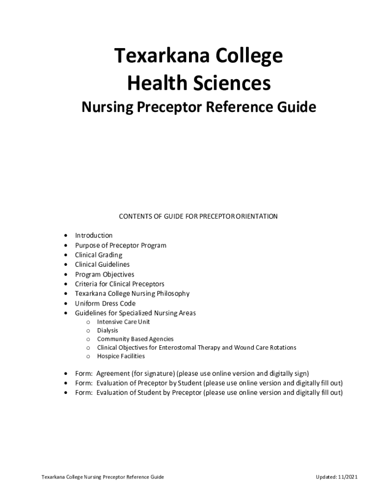 Fillable Online Nursing Preceptor Program Student Feedback form Fax ...