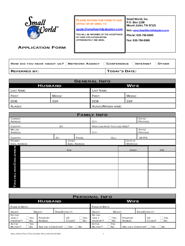 Child Adoption Application Doc Template | pdfFiller