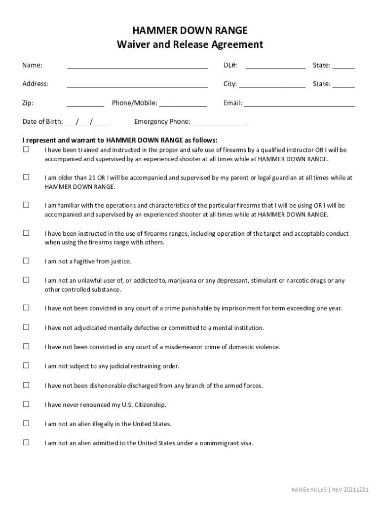 Fillable Online Terrell Police Department Firing Range Waiver ( ... Fax ...