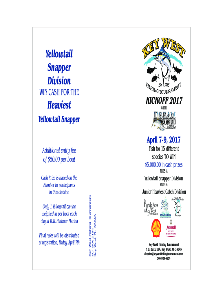 Fillable Online Yellowtail Snapper Division Heaviest Fax Email Print ...