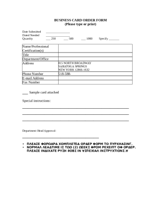 Custom Business Card Printing Doc Template | pdfFiller