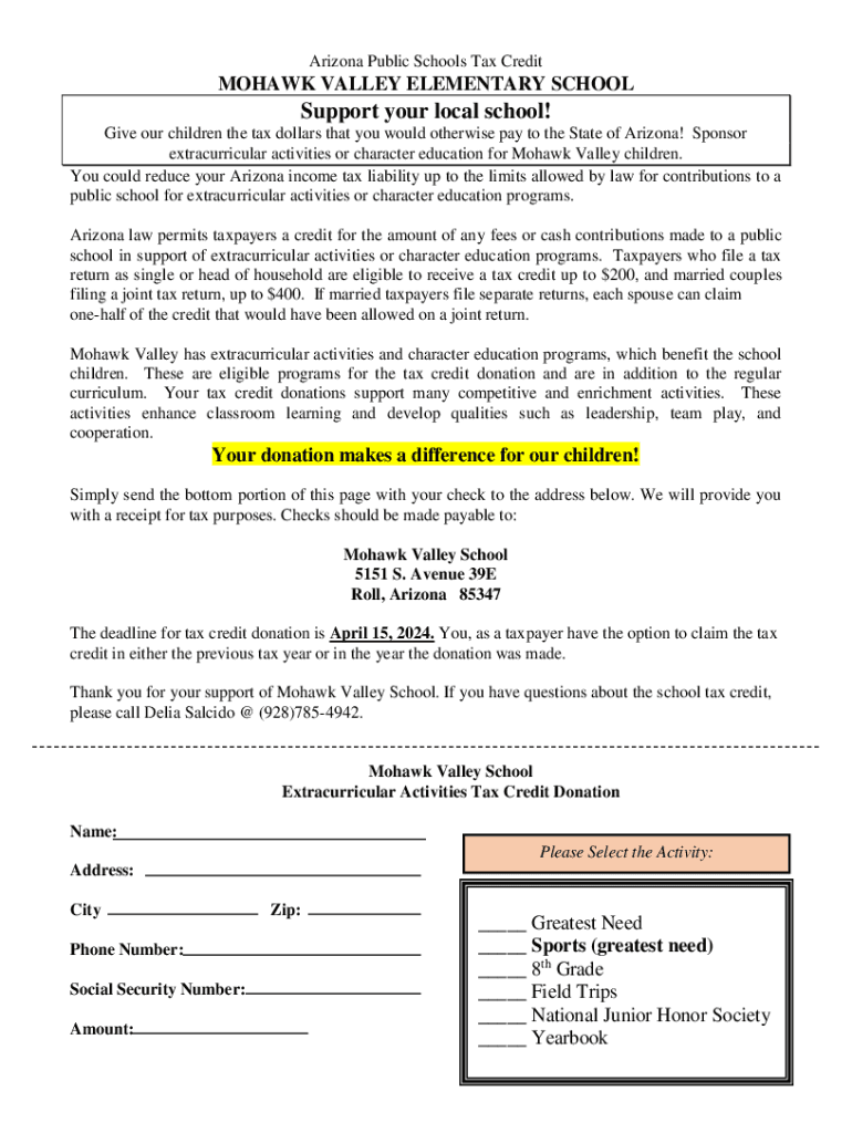 Fillable Online Mohawk Valley Elementary School District (Mohawk Valley ...