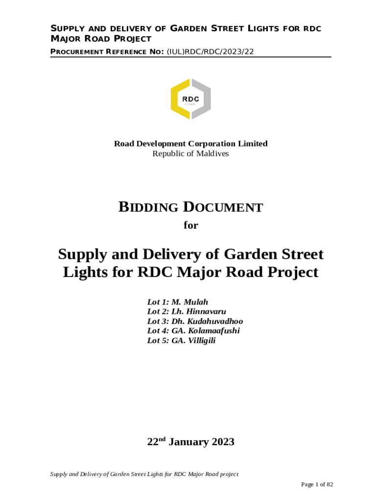 Supply and Delivery of Garden Street Lights for RDC Major ... Doc ...