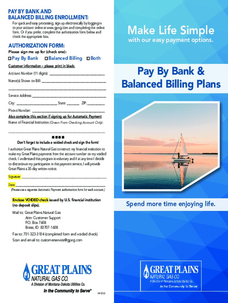 Fillable Online Pay by BankBalanced Billing Enrollment Form Fax Email ...