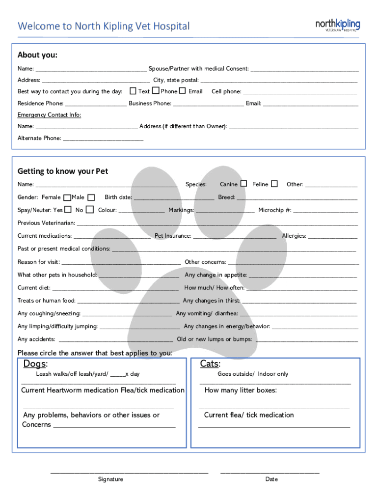 Fillable Online Veterinary Hospital Care for Pets: A Comprehensive Guide Fax Email Print - pdfFiller