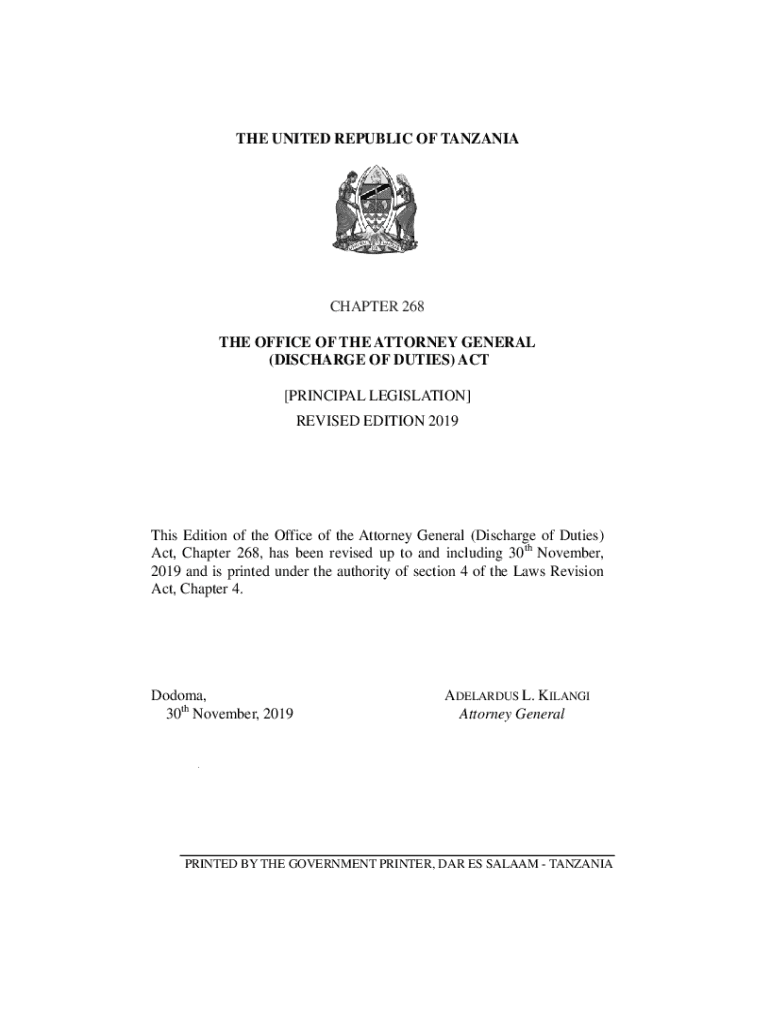 Fillable Online Office of the Attorney General (Discharge of Duties ...