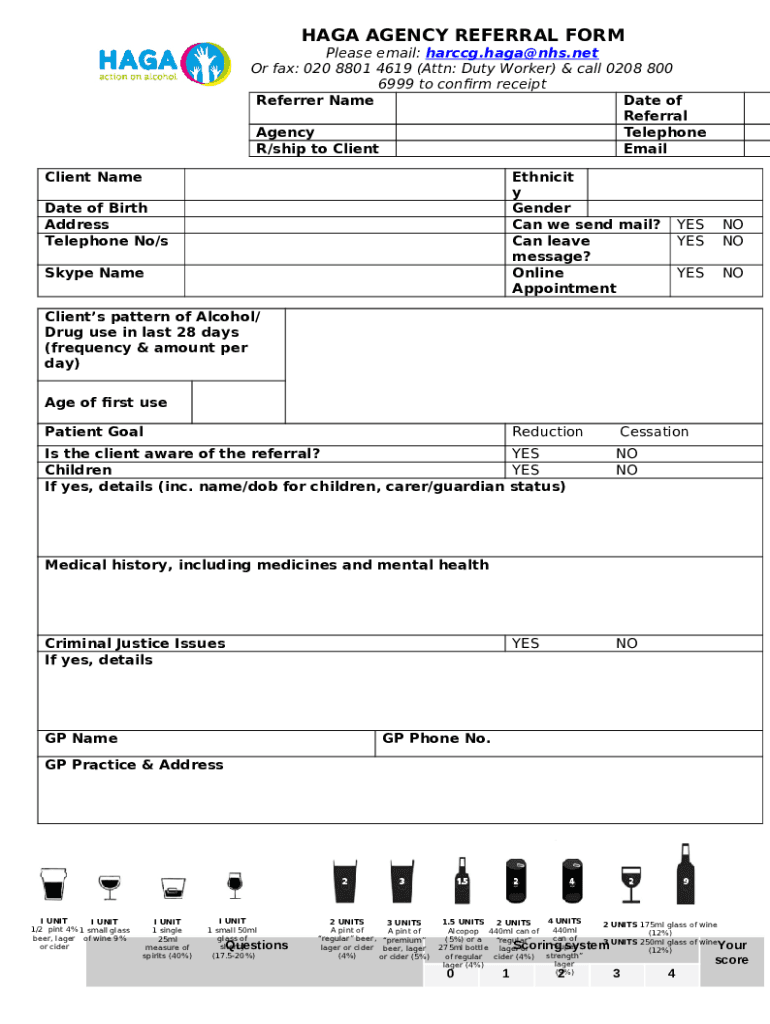 haga agency referral Doc Template | pdfFiller
