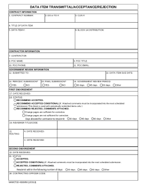 Fillable Online Data Item Transmittal Form Fax Email Print - pdfFiller