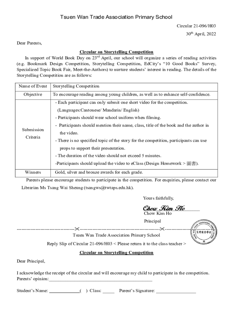 Fillable Online David Walliams' Storytelling Spectacular For World Book ...