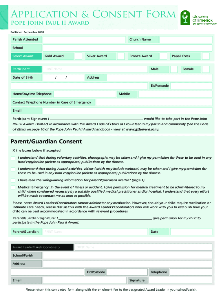 Fillable Online Application & Consent Form - under 18 Fax Email Print - pdfFiller