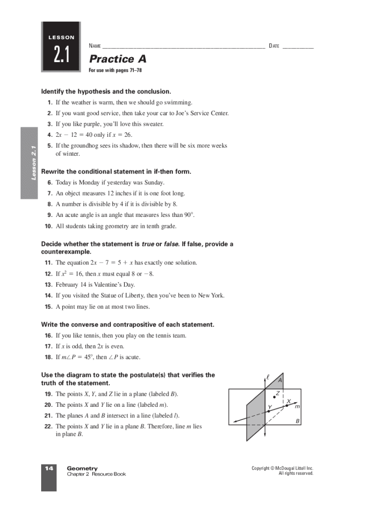 Fillable Online GEOMETRY - Conditional Statements Fax Email Print ...