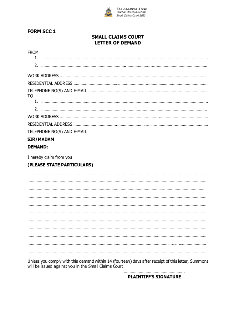 Fillable Online Small Claims Demand Letter (Free Template) Fax Email ... Fillable Online Small Claims Demand Letter (Free Template) Fax Email ...