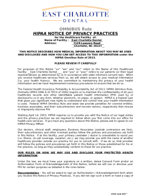 Notice of Patient Privacy Practices Doc Template | pdfFiller