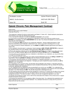 Fillable Online Opioid Chronic Pain Management Contract Fax Email Print ...