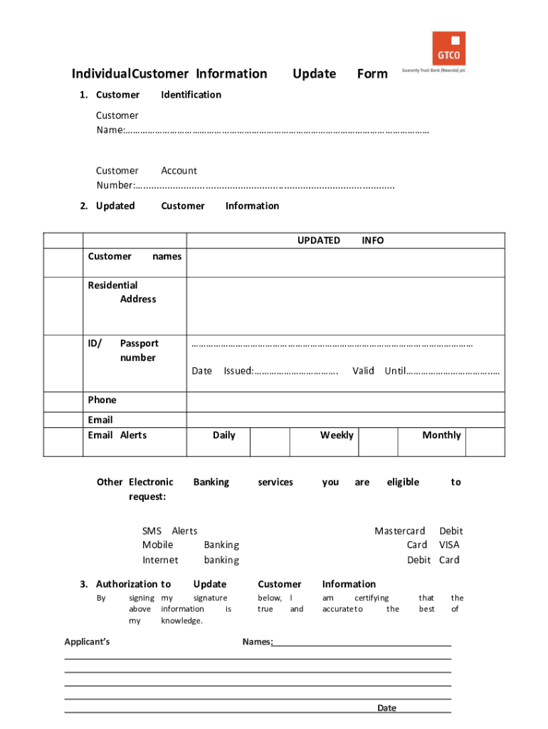 Fillable Online Individual Customer Information Update Form Fax Email Print - pdfFiller