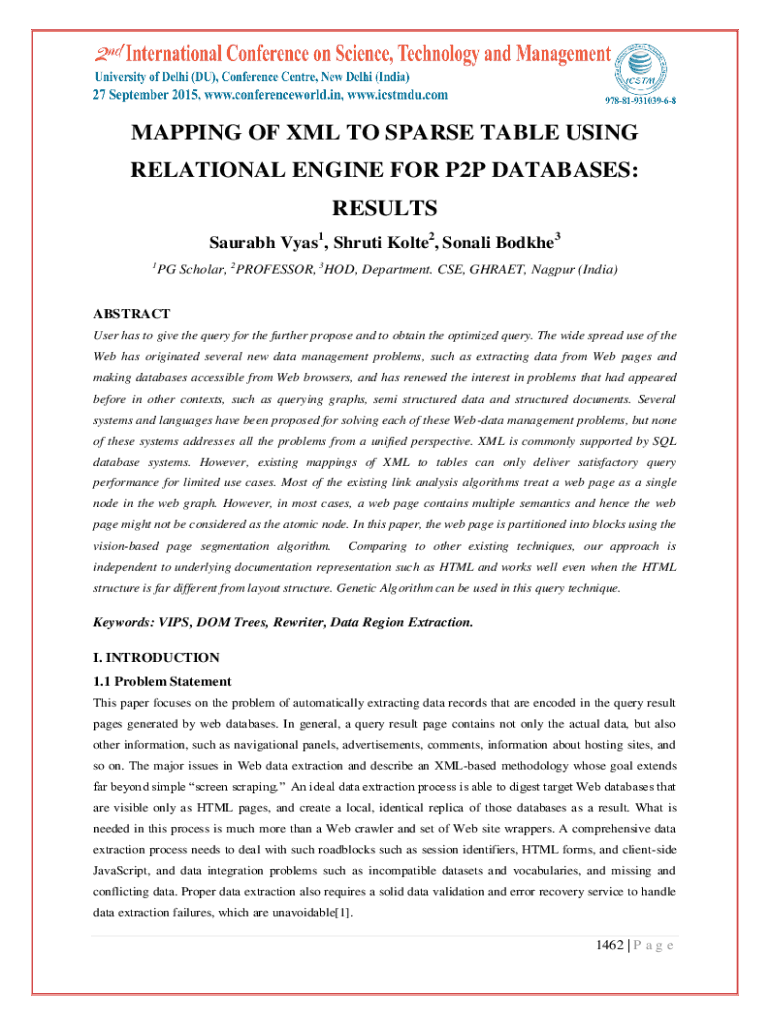 Fillable Online data conferenceworld MAPPING OF XML TO SPARSE TABLE USING ... Fax Email Print ...