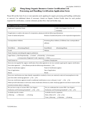 Processing and Handling Certification Application Doc Template | pdfFiller