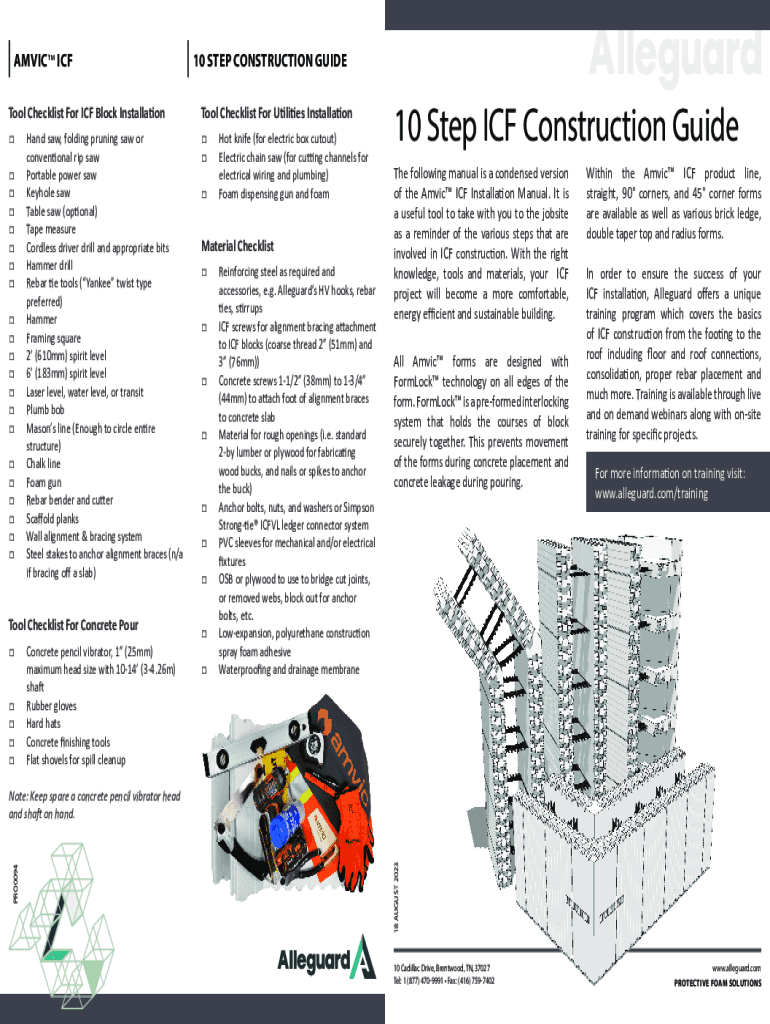 Fillable Online Amvic ICF10 Step Installation Guide (Animated Guide ...
